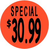 "$30.99 w/SPECIAL heading" Price Sticker / Labels with 500 large 1-1/8 ...