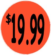 "$19.99" Price Sticker / Labels with 500 large 1-1/8" Round (Red) labe ...